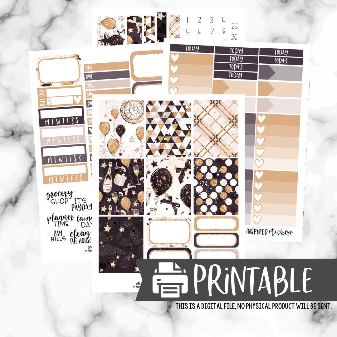 Printable New Year Planner Stickers, Printable Weekly Stickers ...