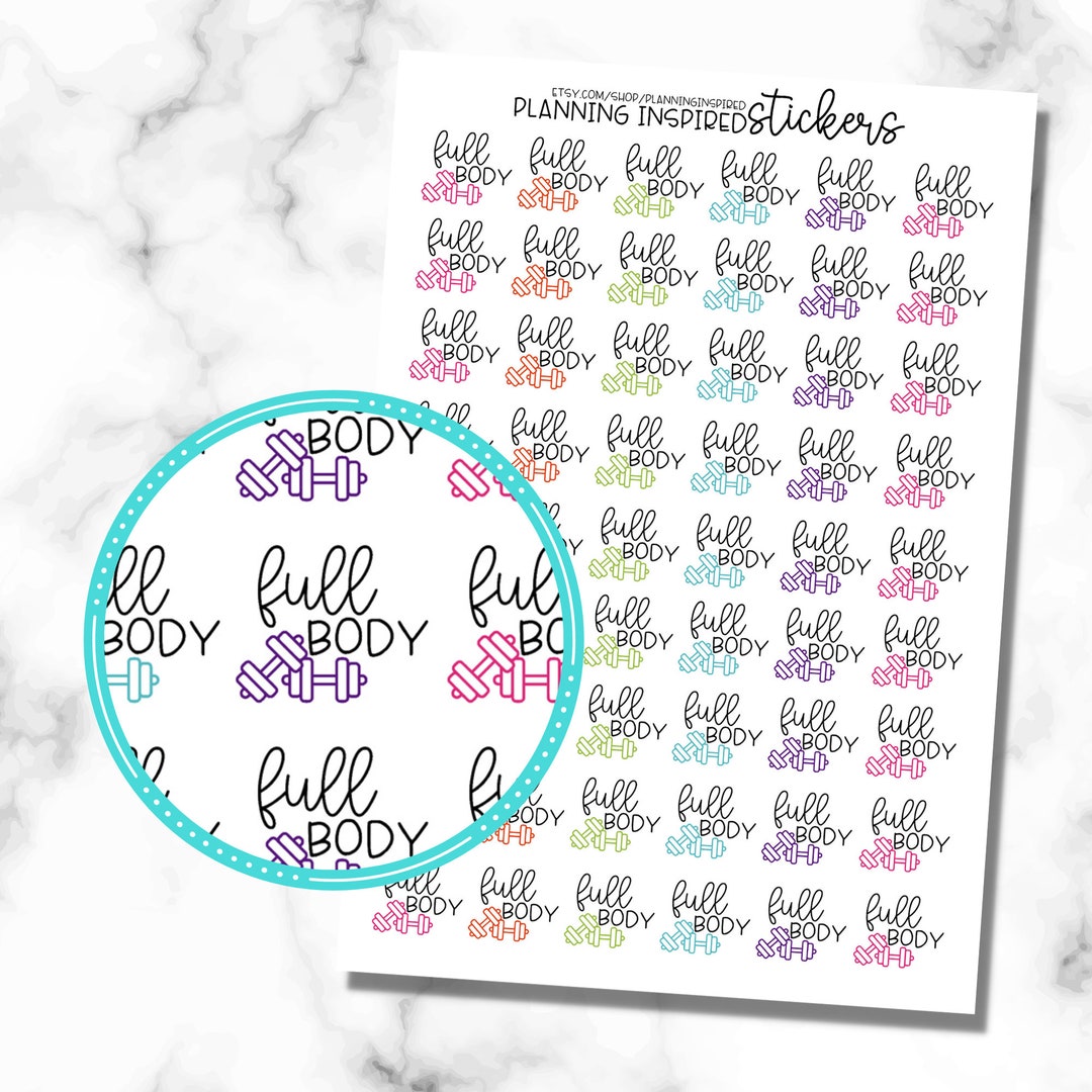 Full Body Workout Stickers, Set of 54, Exercise Stickers, Fitness ...