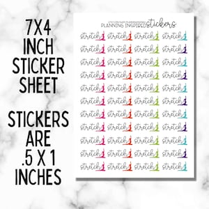 Stretch Stickers, Stretching Stickers, Workout Stickers, Set of 44 ...
