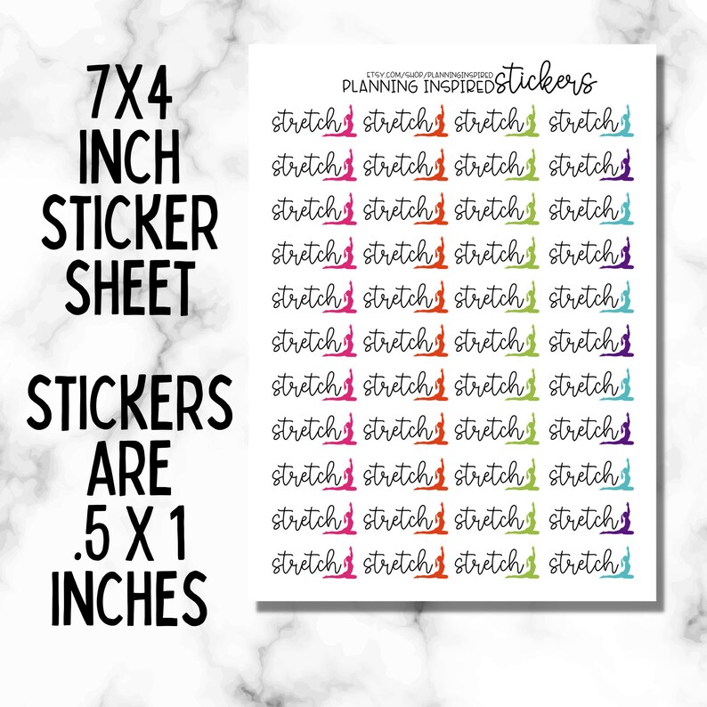 Stretch Stickers Stretching Stickers Workout Stickers Set - Etsy
