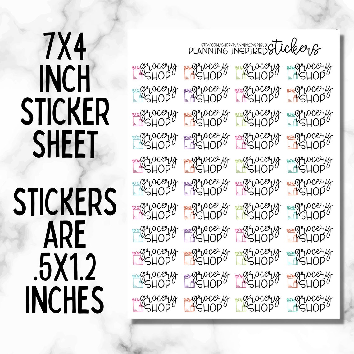 Grocery Shop Planner Stickers Set of 44 Grocery Shopping - Etsy