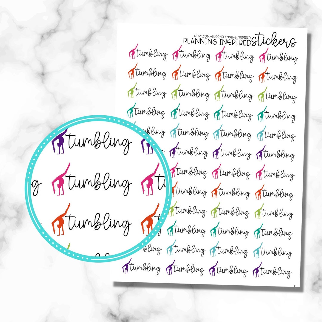 Tumbling Stickers, Tumbling Class Stickers, Tumbling Planner Stickers ...