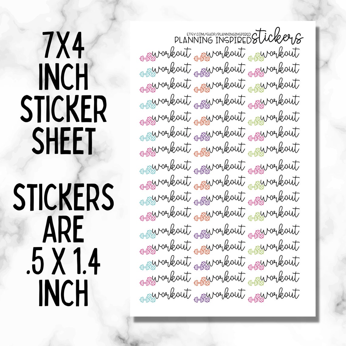 Workout Stickers Exercise Stickers Set of 48 Exercise - Etsy