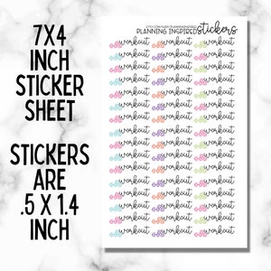 Workout Stickers, Exercise Stickers, Set of 48, Exercise Planner ...