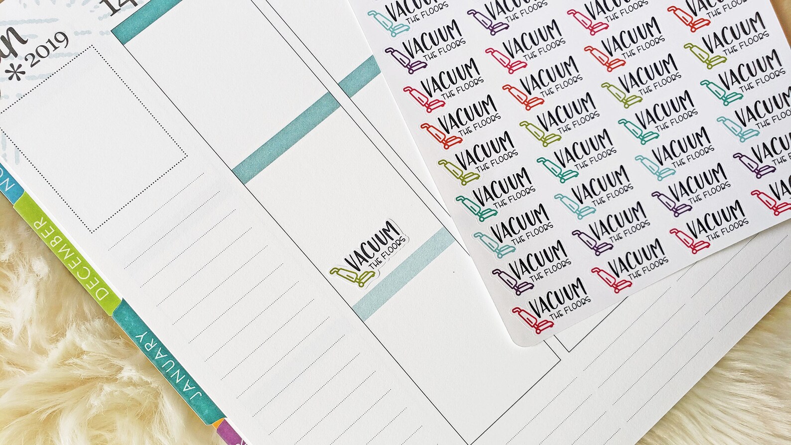 Vacuum Stickers Cleaning Stickers Set of 52 Vacuum the - Etsy