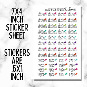 Cheer Stickers, Cheerleading Stickers, Cheer Practice Stickers, Set of ...
