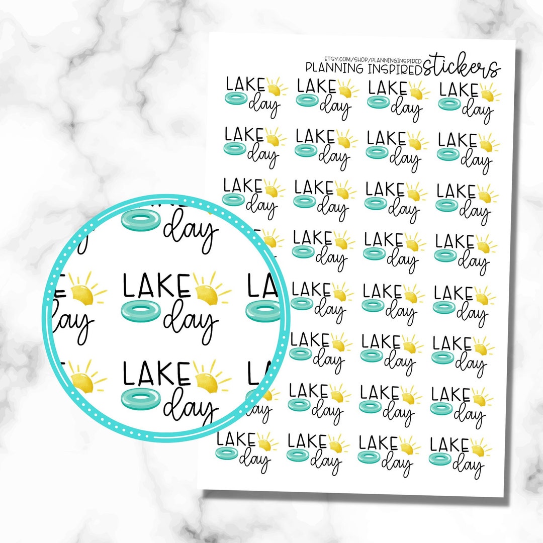 Lake Day Stickers, Planner Stickers, Lake Stickers, Summer Stickers ...