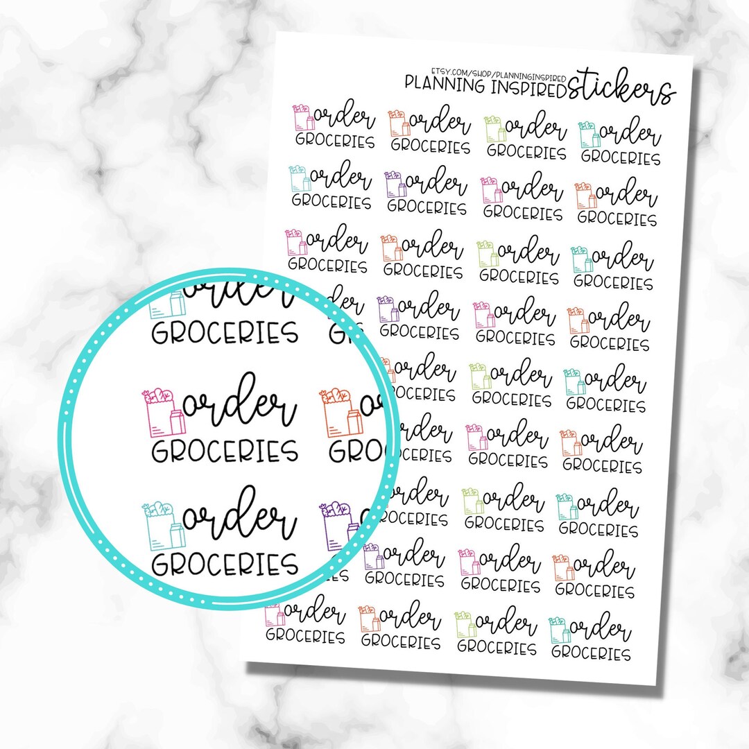 Order Groceries Planner Stickers, Set of 36 Grocery Shopping, Groceries ...