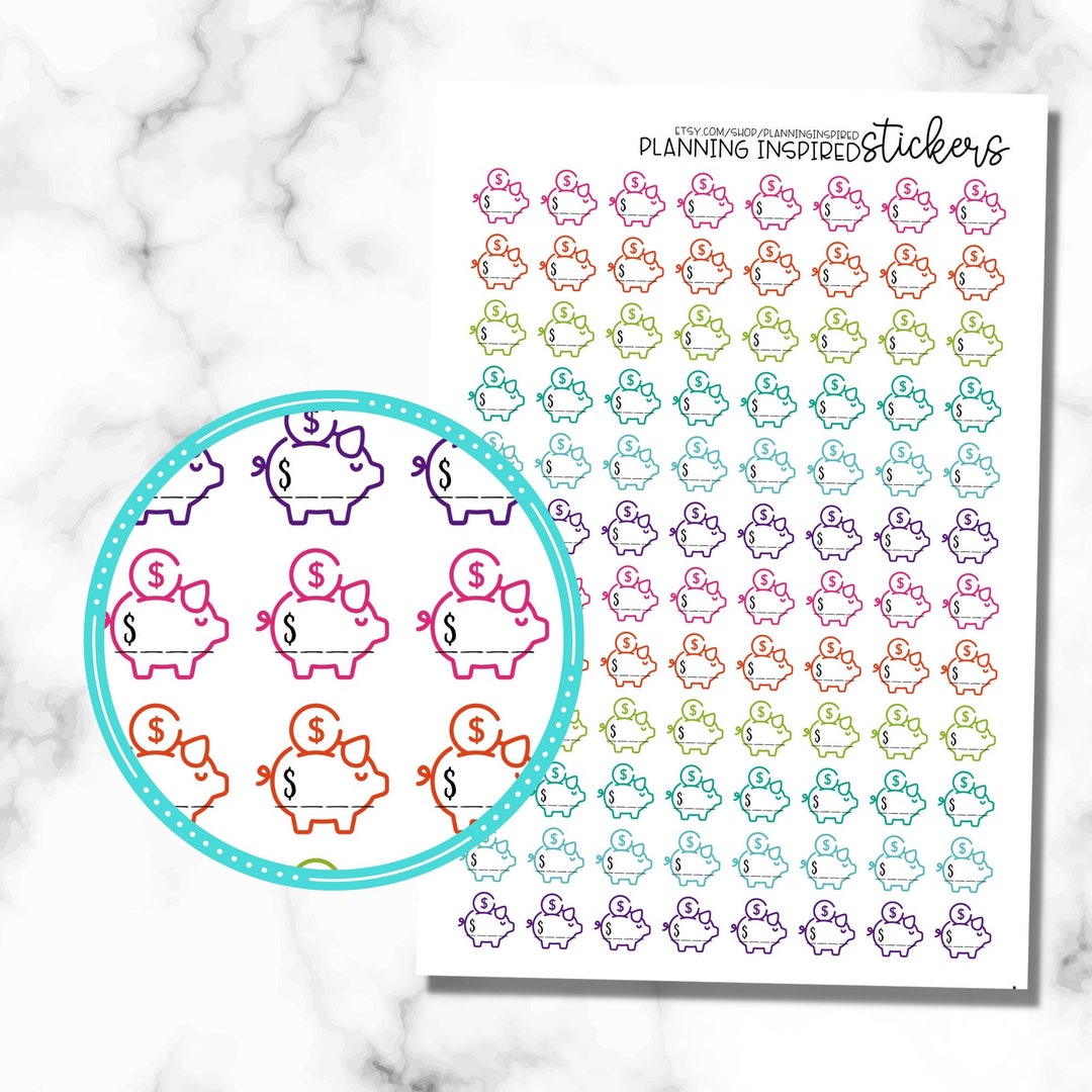 Savings Challenge Stickers, Savings Stickers, Set of 104 Savings ...