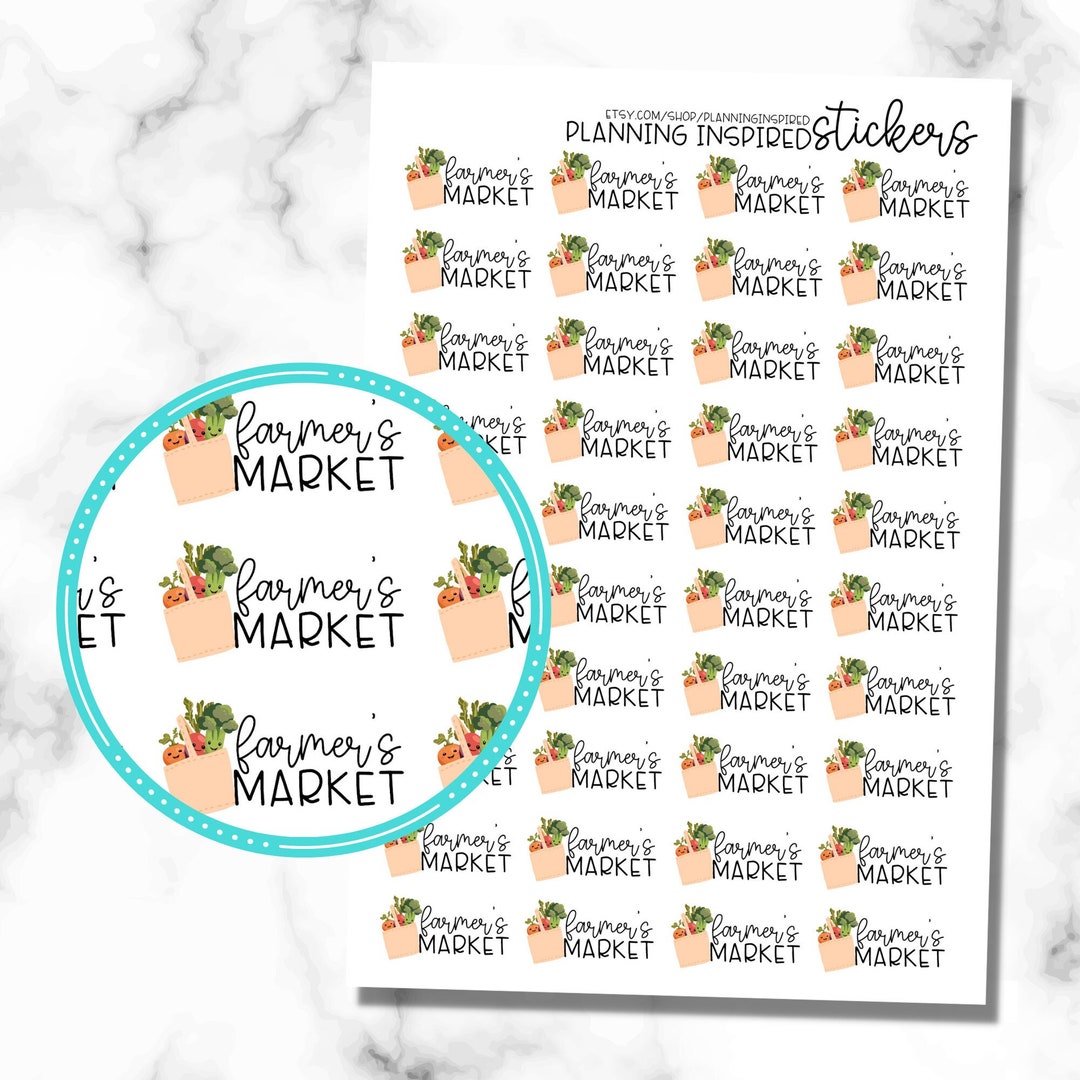 Farmer's Market Stickers, Farmer's Market Planner Stickers, Set of 40 ...