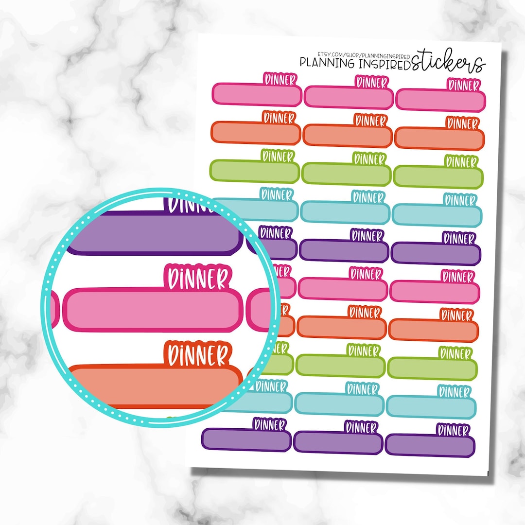 Dinner Stickers, Set of 30 Meal Planning Stickers - Etsy