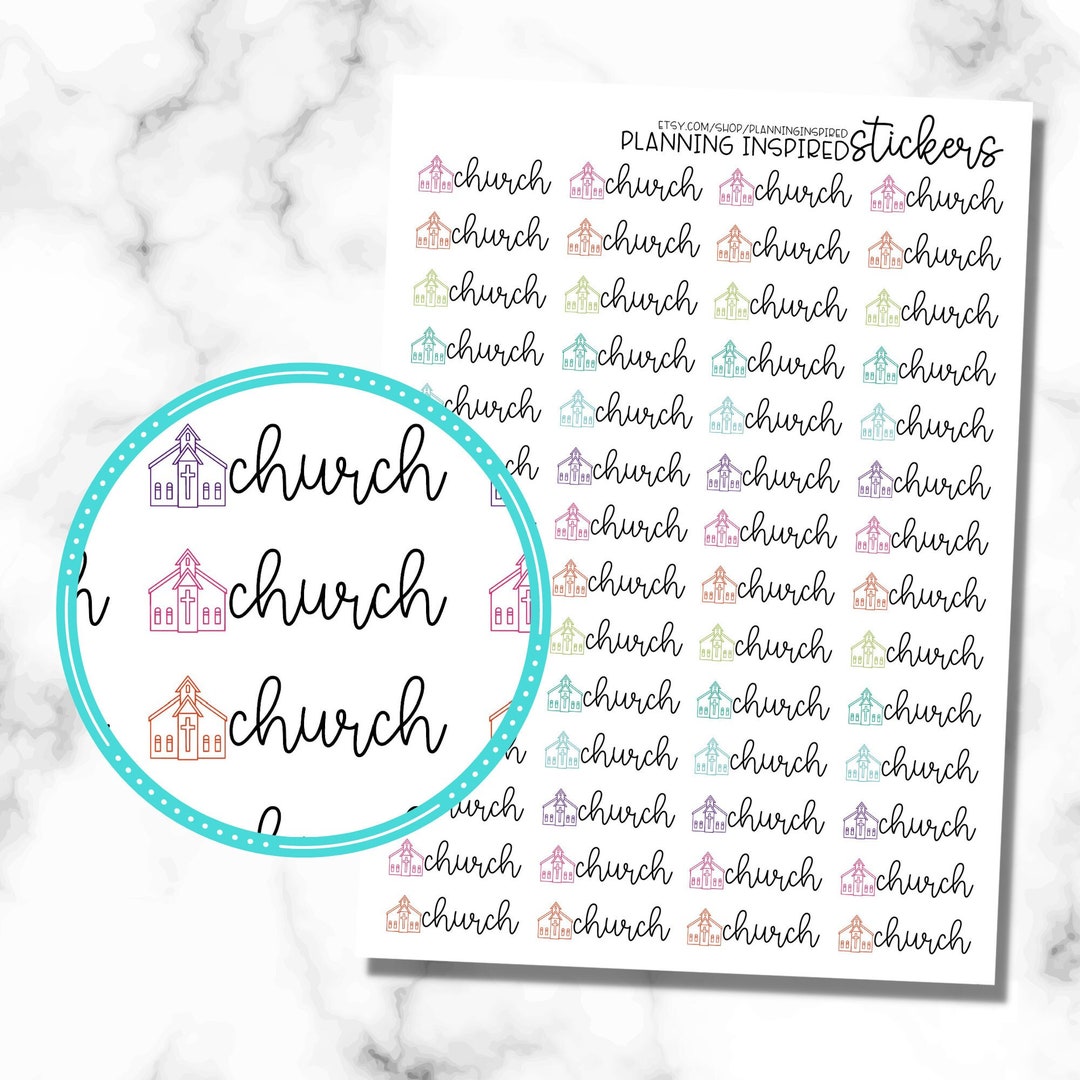 Church Stickers, Set of 56 Church Planner Stickers - Etsy