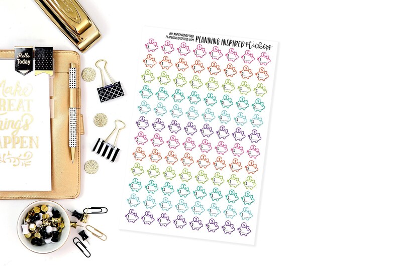 Savings Challenge Stickers Savings Stickers Set of 104 - Etsy UK