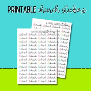 Printable Church Stickers, Printable Planner Stickers, Church Planner ...