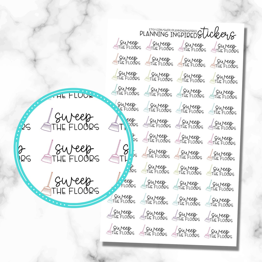 Sweeping Stickers, Sweep Stickers, Set of 52 Sweep the Floors Cleaning ...