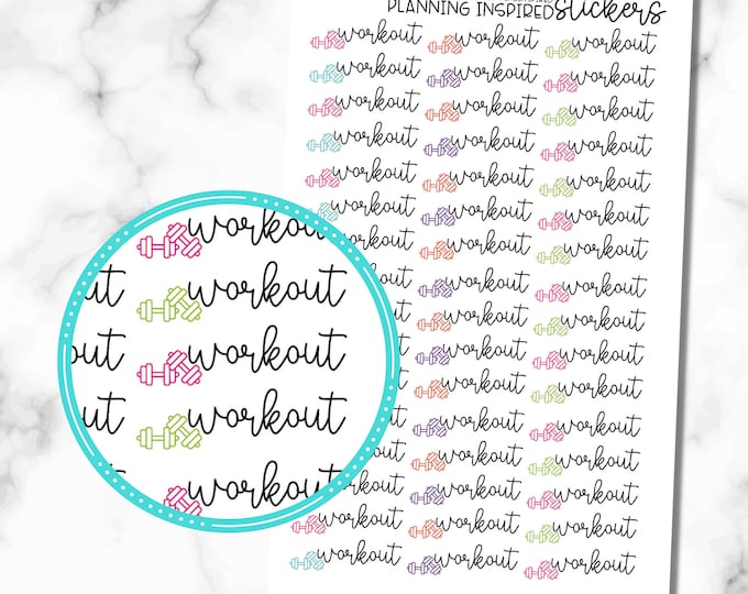 Workout Stickers Exercise Stickers Set of 48 Exercise - Etsy
