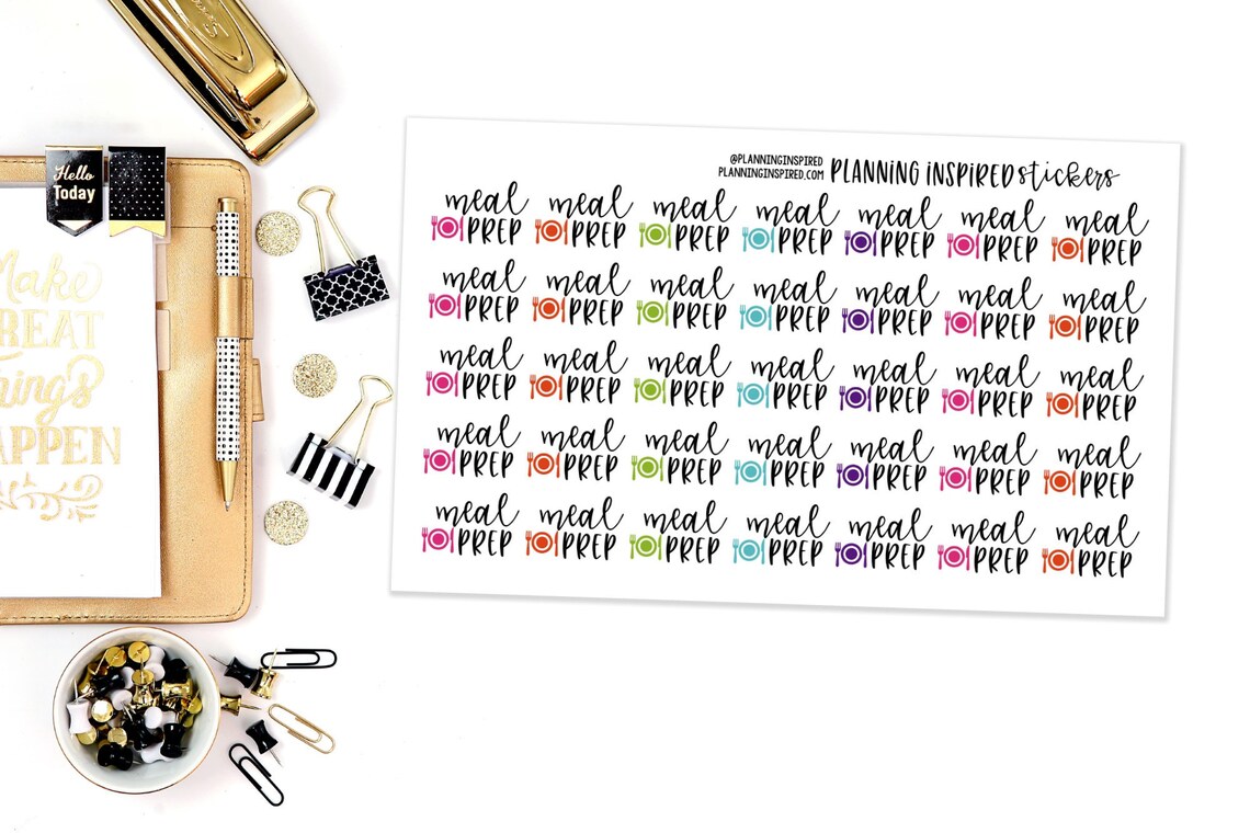 Meal Prep Stickers Meal Prep Planner Stickers Set of 35 | Etsy