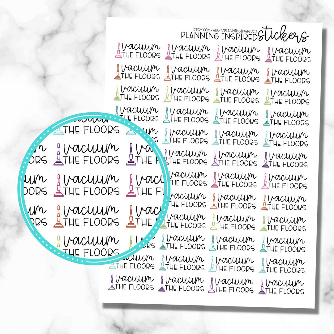 Vacuum Stickers, Cleaning Stickers, Set of 48 Vacuum the Floors ...