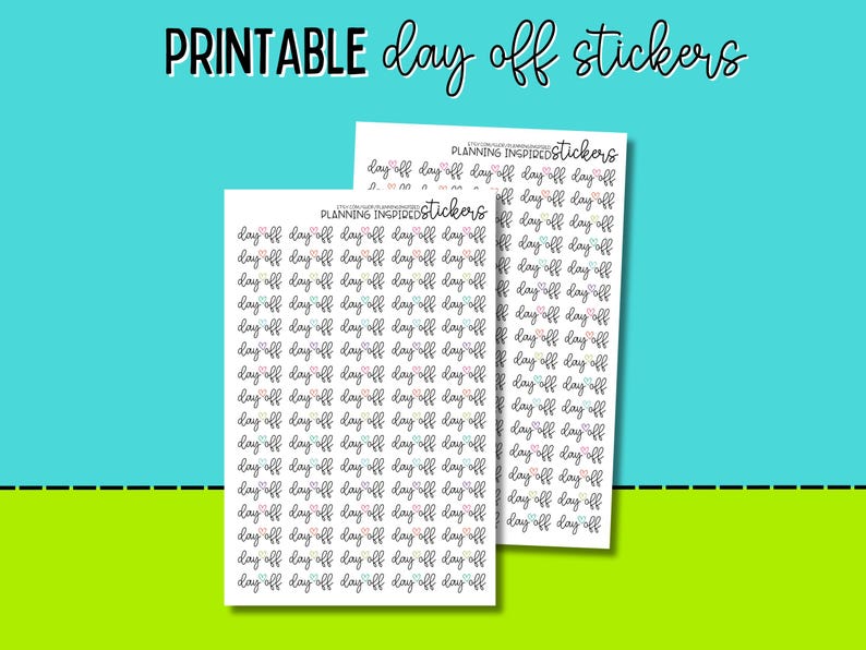 Printable Day off Stickers, Printable Planner Stickers, Day off Planner ...