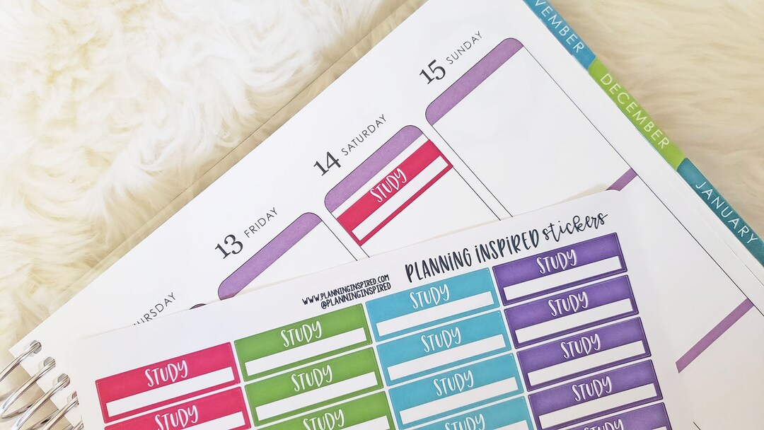 Study Planner Stickers, College Stickers, Student Stickers, Set of 32 ...
