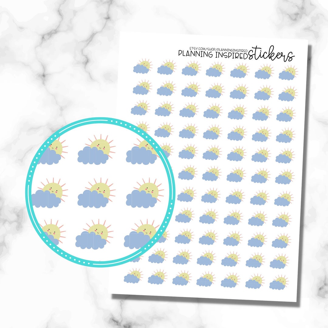 Weather Stickers for Planners and Calendars, Weather Icon Stickers ...