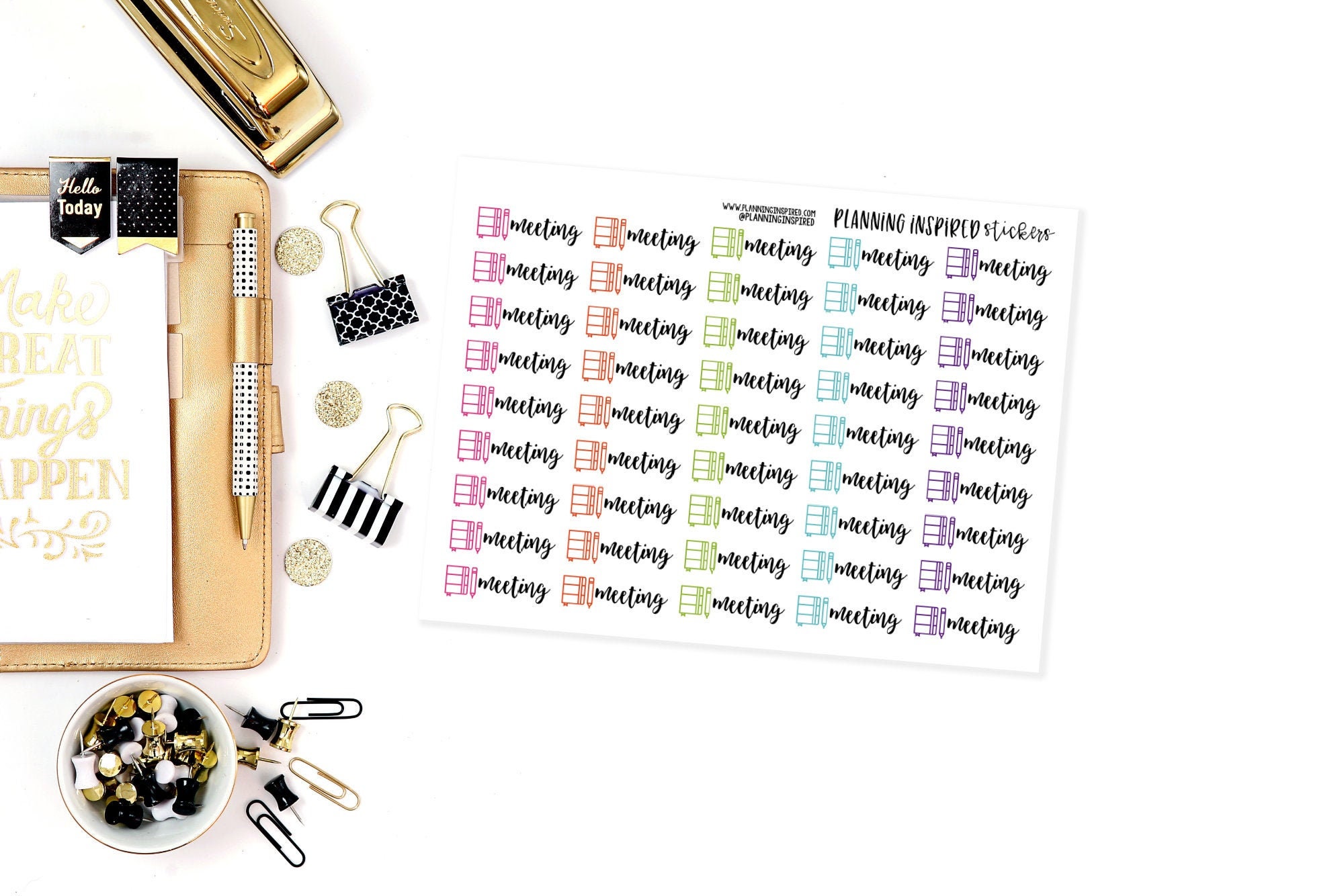 Meeting Stickers Meeting Planner Stickers Set of 45 Meeting | Etsy