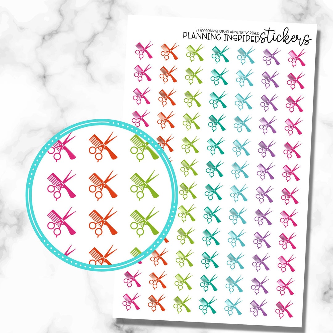Hair Cut Stickers, Set of 84 Hair Appointment Planner Stickers - Etsy