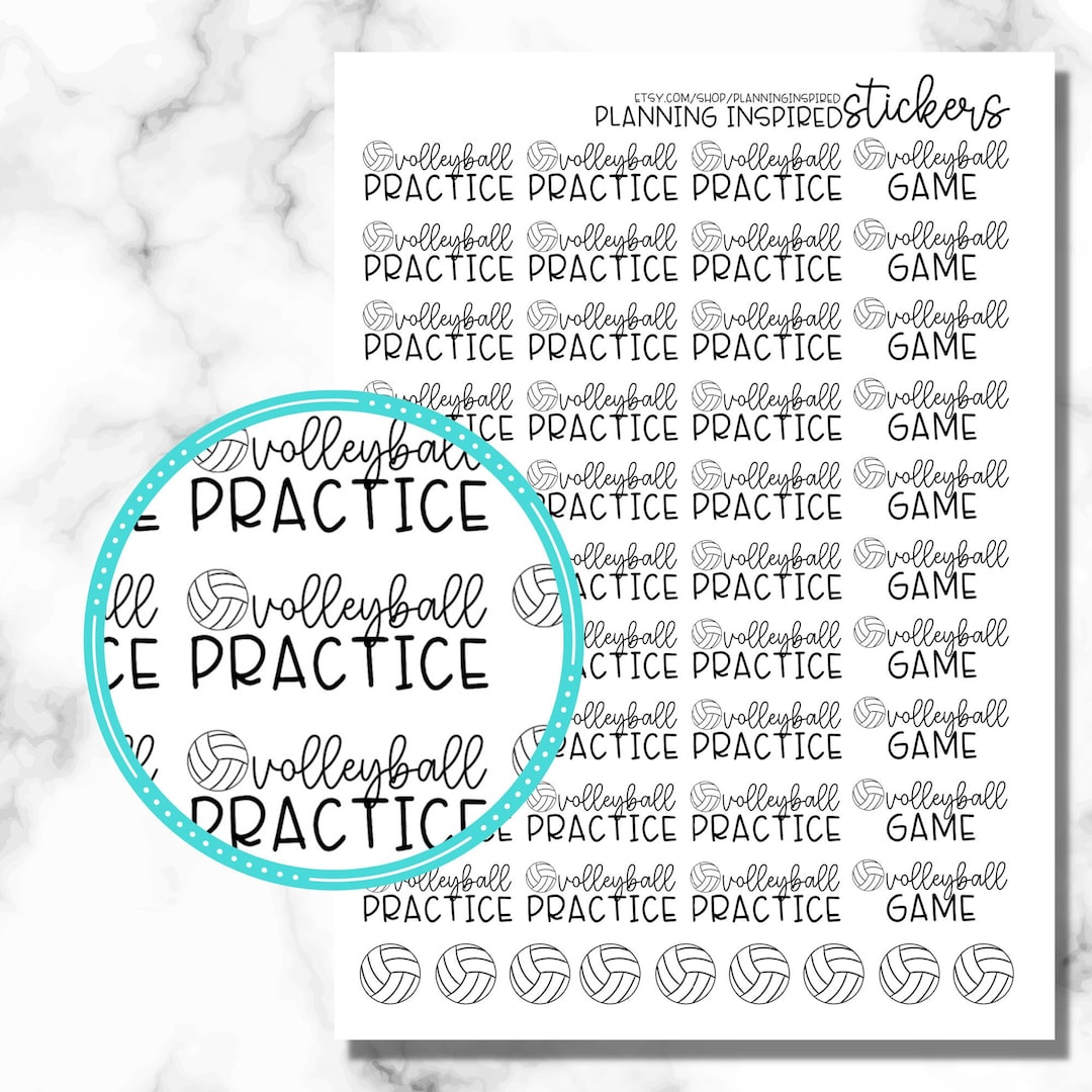 Volleyball Stickers, Volleyball Practice Stickers, Volleyball Game ...