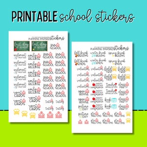Printable School Stickers, Printable Planner Stickers, School Planner ...