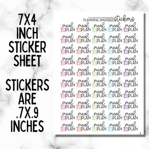 Meal Plan Stickers, Meal Planning Stickers, Set of 50 Planner Stickers ...