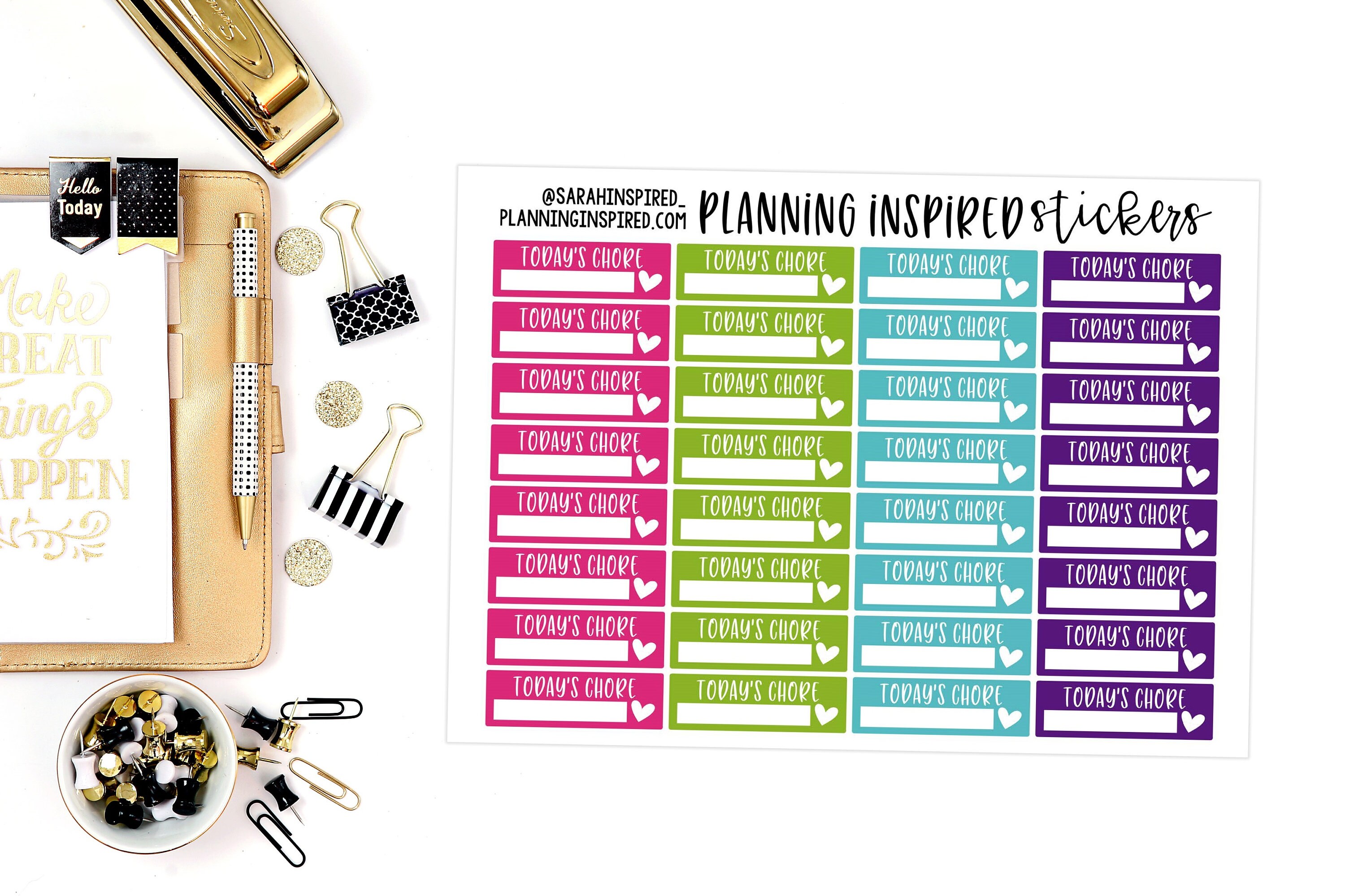 Today's Chore Stickers Cleaning Stickers Daily Chore | Etsy