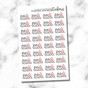 No School Planner Stickers, School Stickers, Set of 36 Planner Stickers ...
