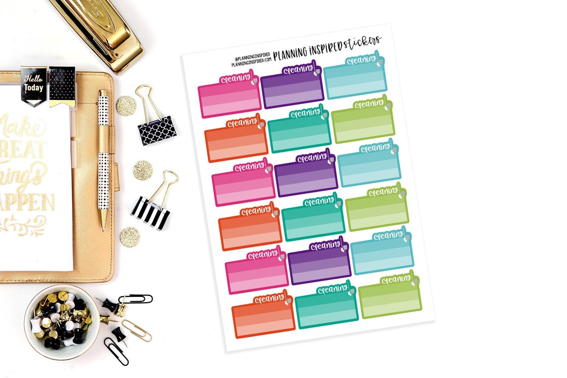 Cleaning Checklist Sticker Set of 18 Cleaning Stickers - Etsy