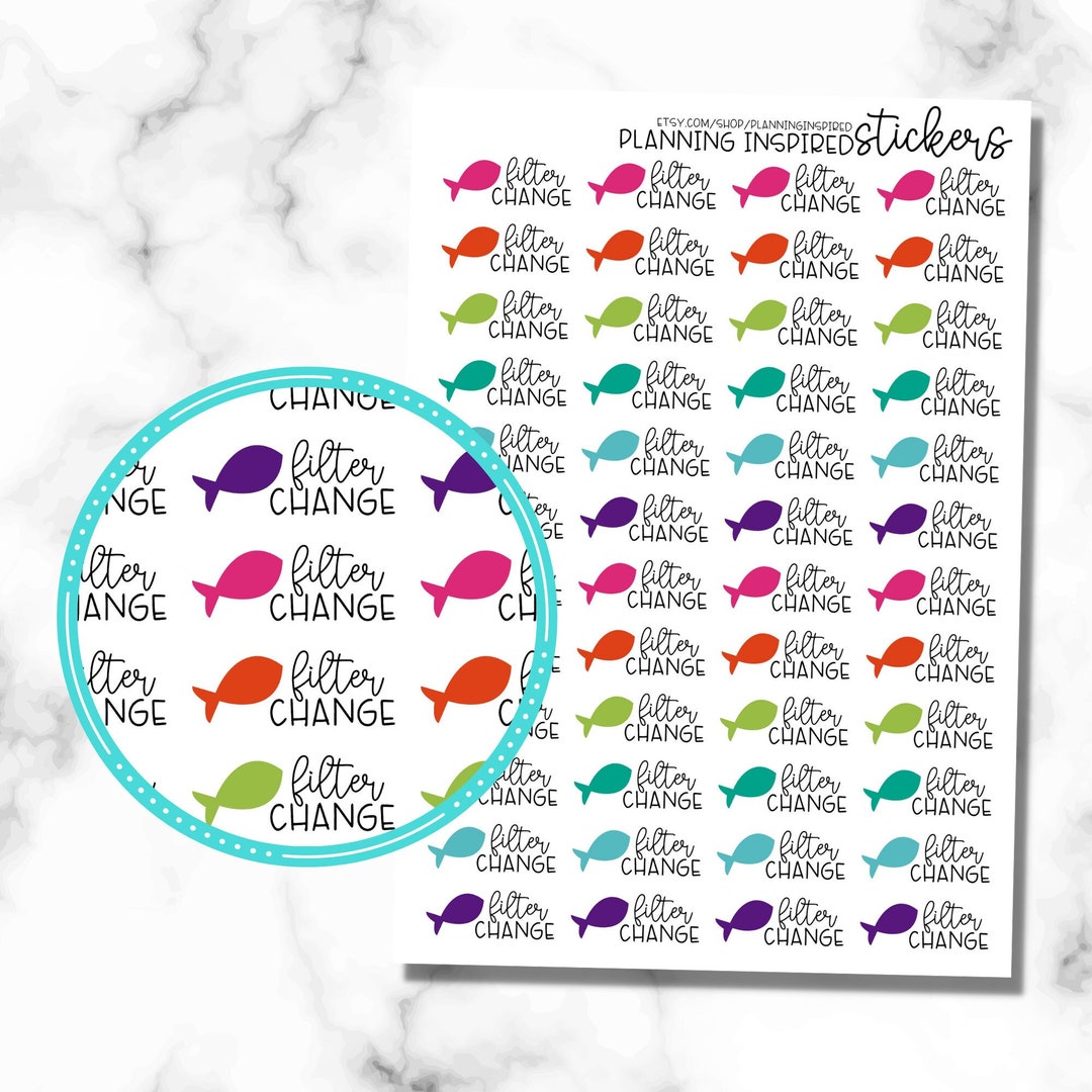 Filter Change Aquarium Planner Stickers, Fish Stickers, Fish Tank ...
