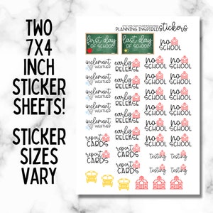 School Stickers, School Planner Stickers, School Year Events ...
