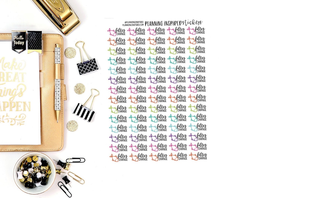 Filter Change Aquarium Planner Stickers Fish Stickers Fish - Etsy