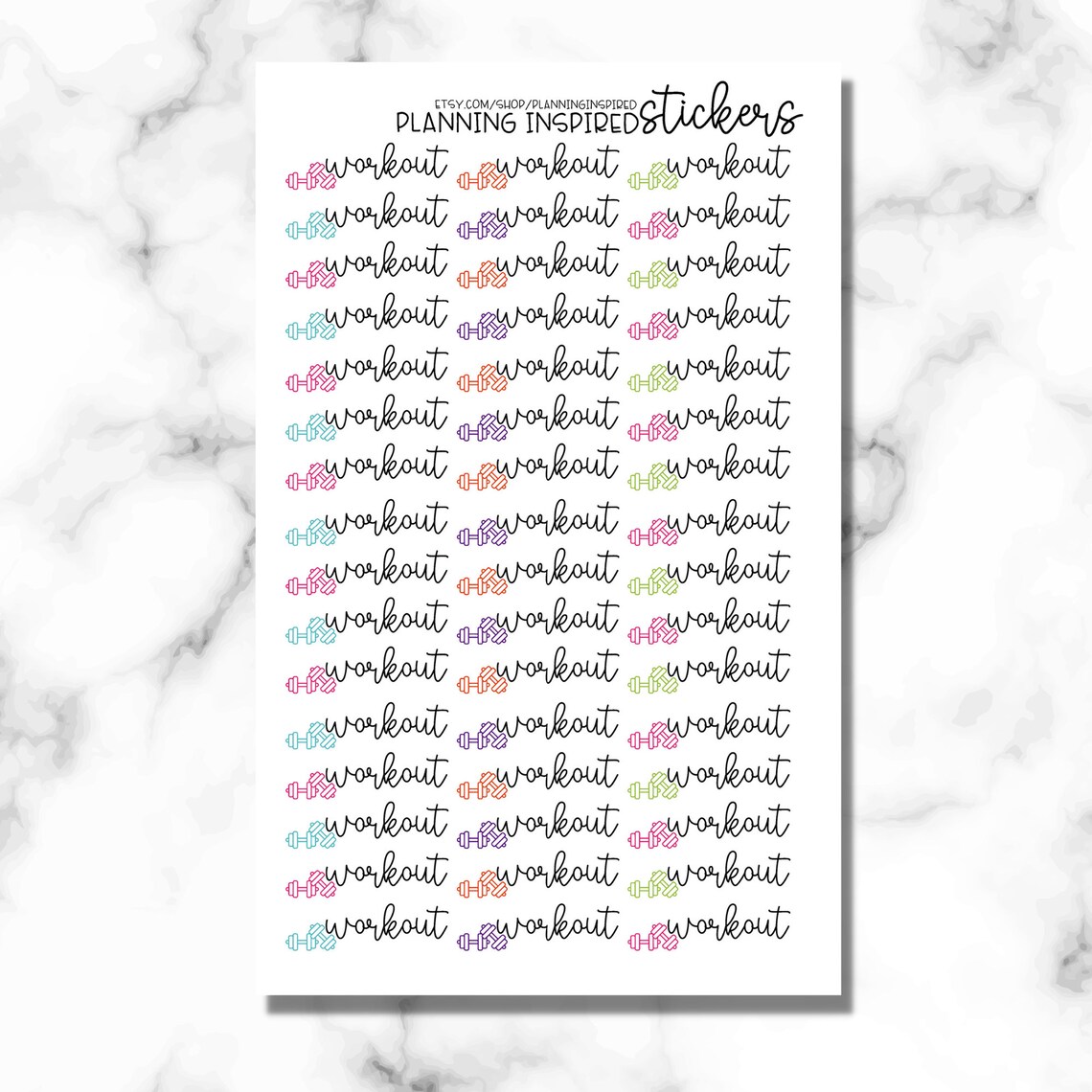 Workout Stickers Exercise Stickers Set of 48 Exercise - Etsy