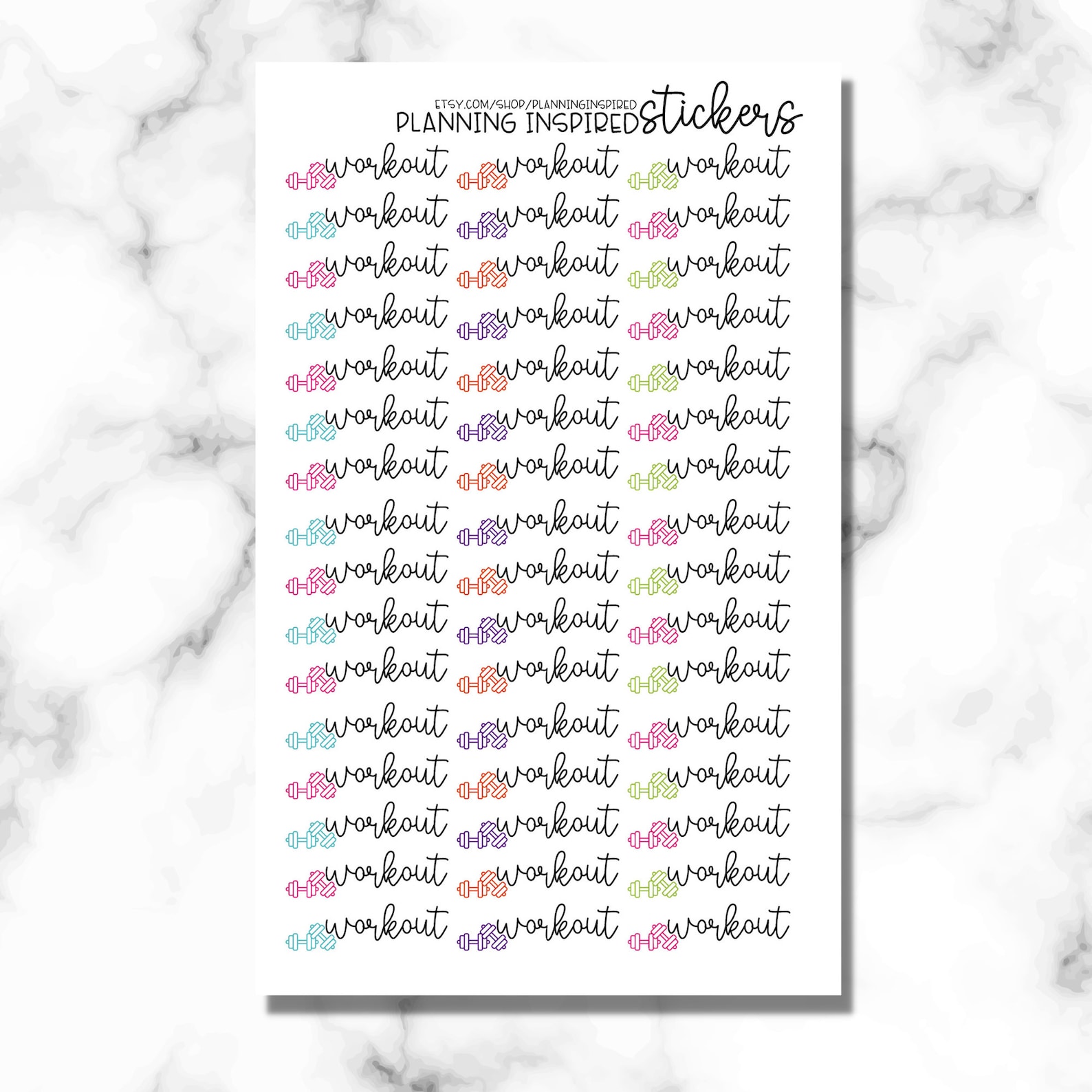 Workout Stickers Exercise Stickers Set of 48 Exercise - Etsy
