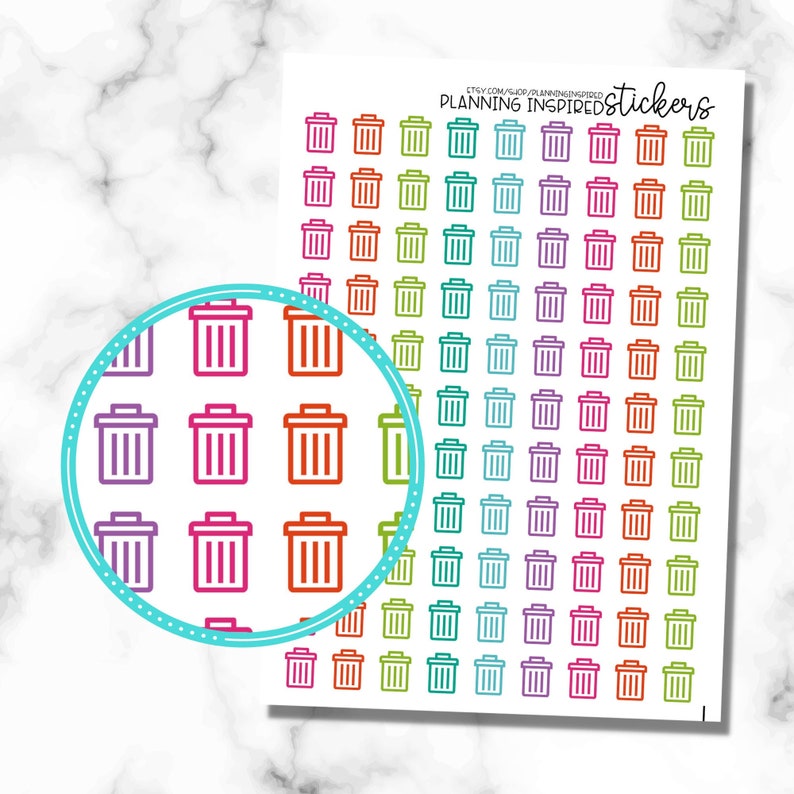 Garbage Stickers Trash Planner Stickers Garbage Day Trash - Etsy