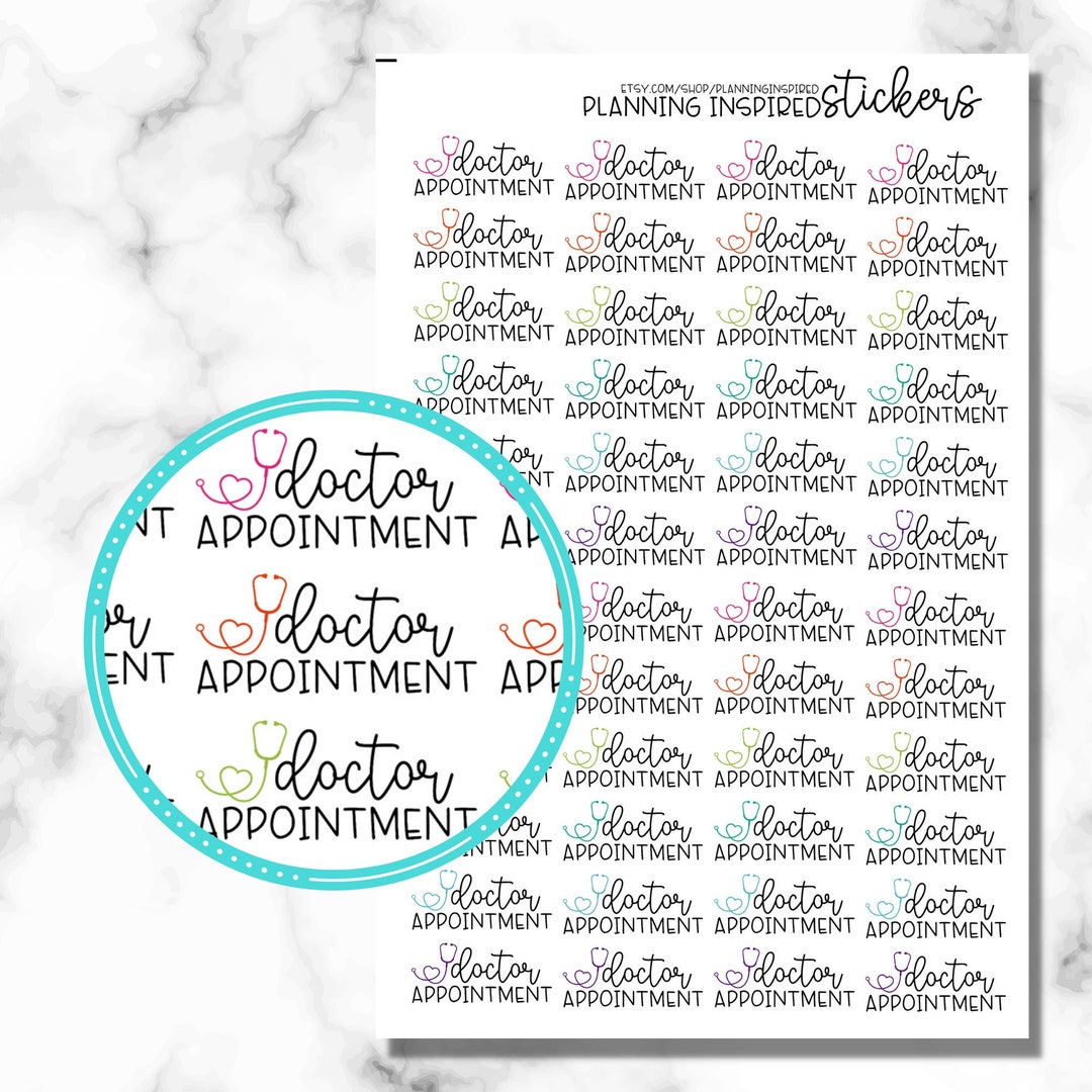 Doctor Appointment Stickers, Set of 48 Doctor Stickers, Doctor ...