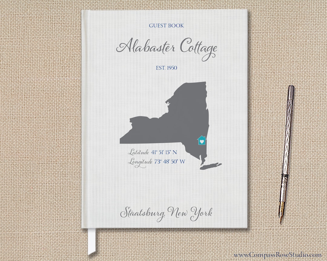 Map Guest Book, Choose Any Location, Lake House Gift, Welcome Book ...