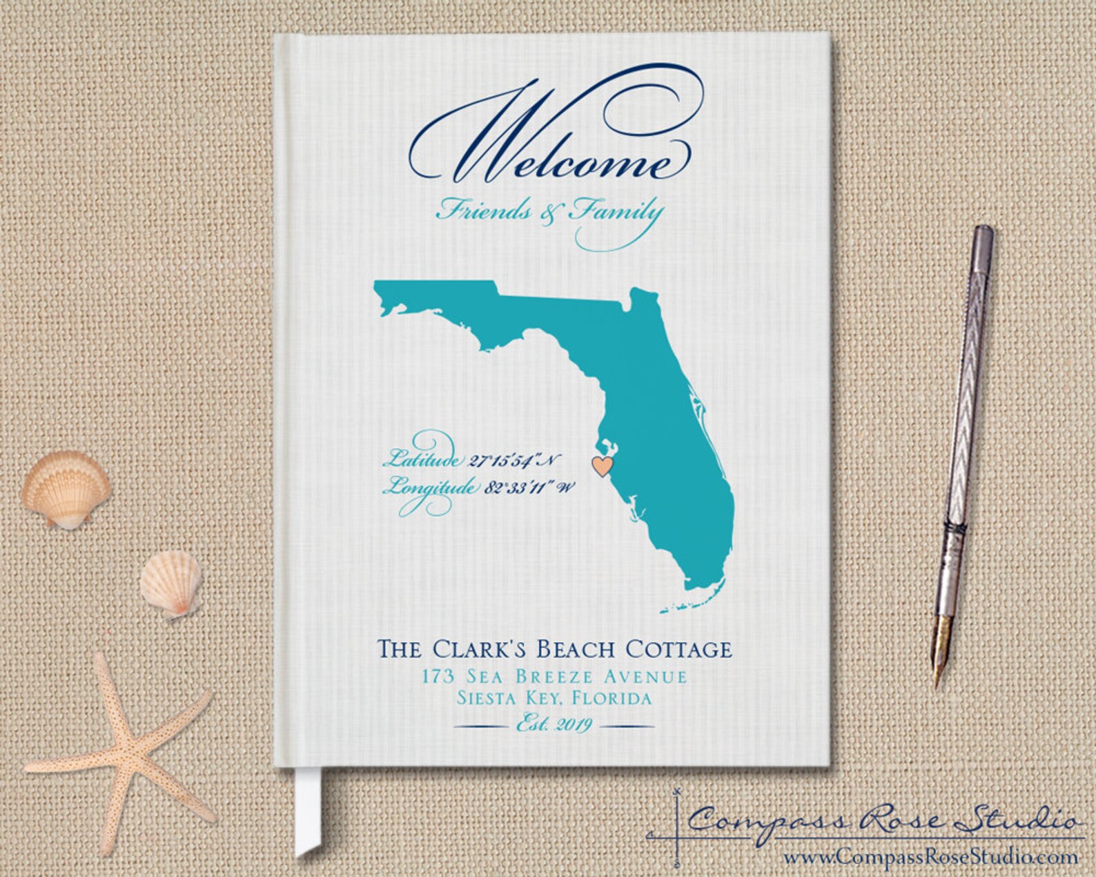 Personalized Family Vacation Home Guest Book State Map Guest | Etsy