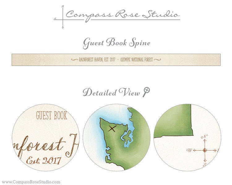 Personalized Vacation Home Guest Book Rustic Watercolor Map | Etsy