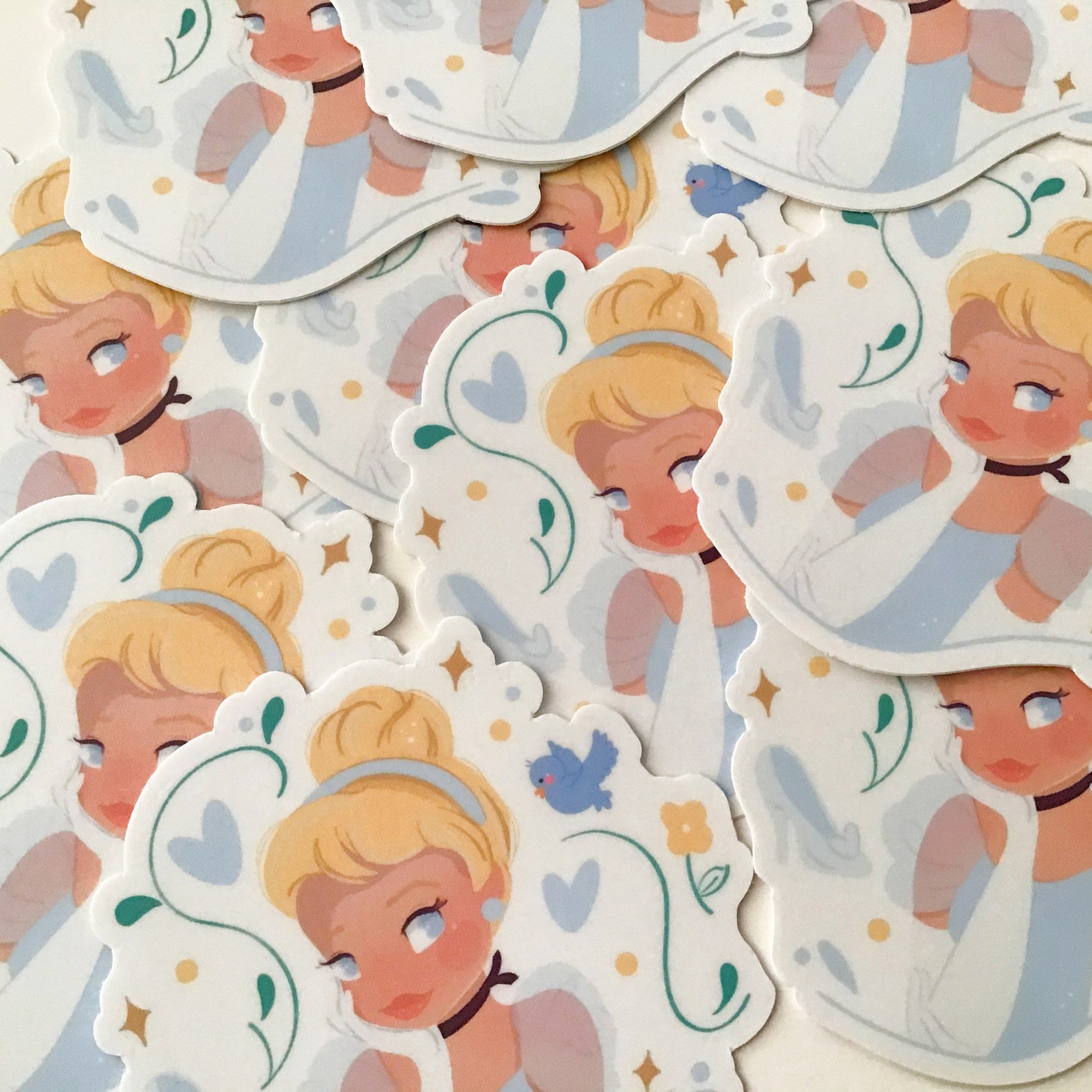 Cinderella Sticker Disney Print Disney Art Vinyl Sticker - Etsy