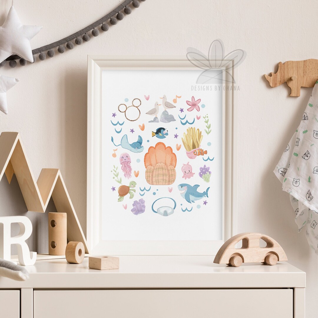 Nemo and Friends | Printable Art | Ocean Nursery Decor | Epcot Art ...