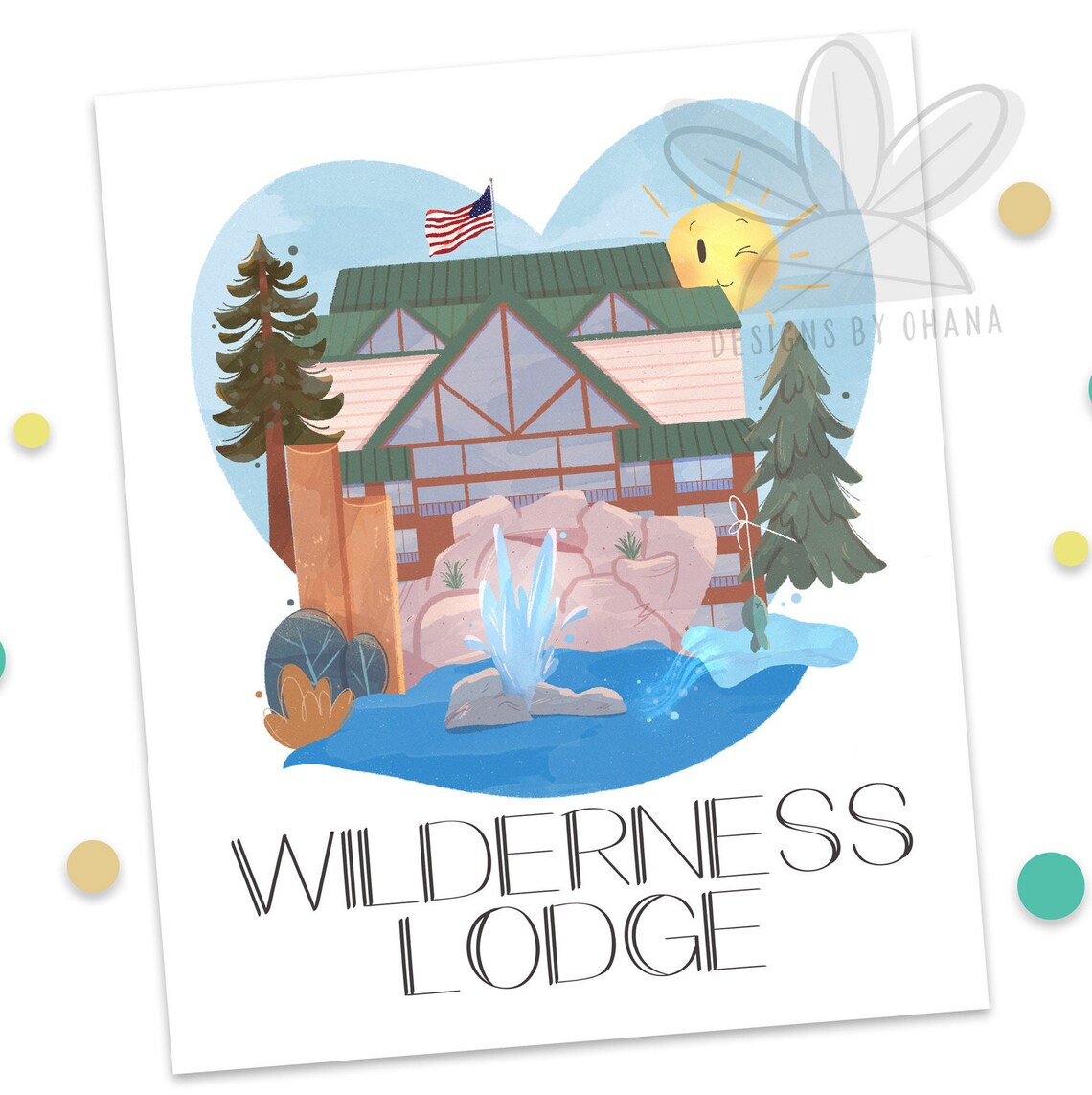 Wilderness Lodge Resort Art Print Printable Art Instant - Etsy