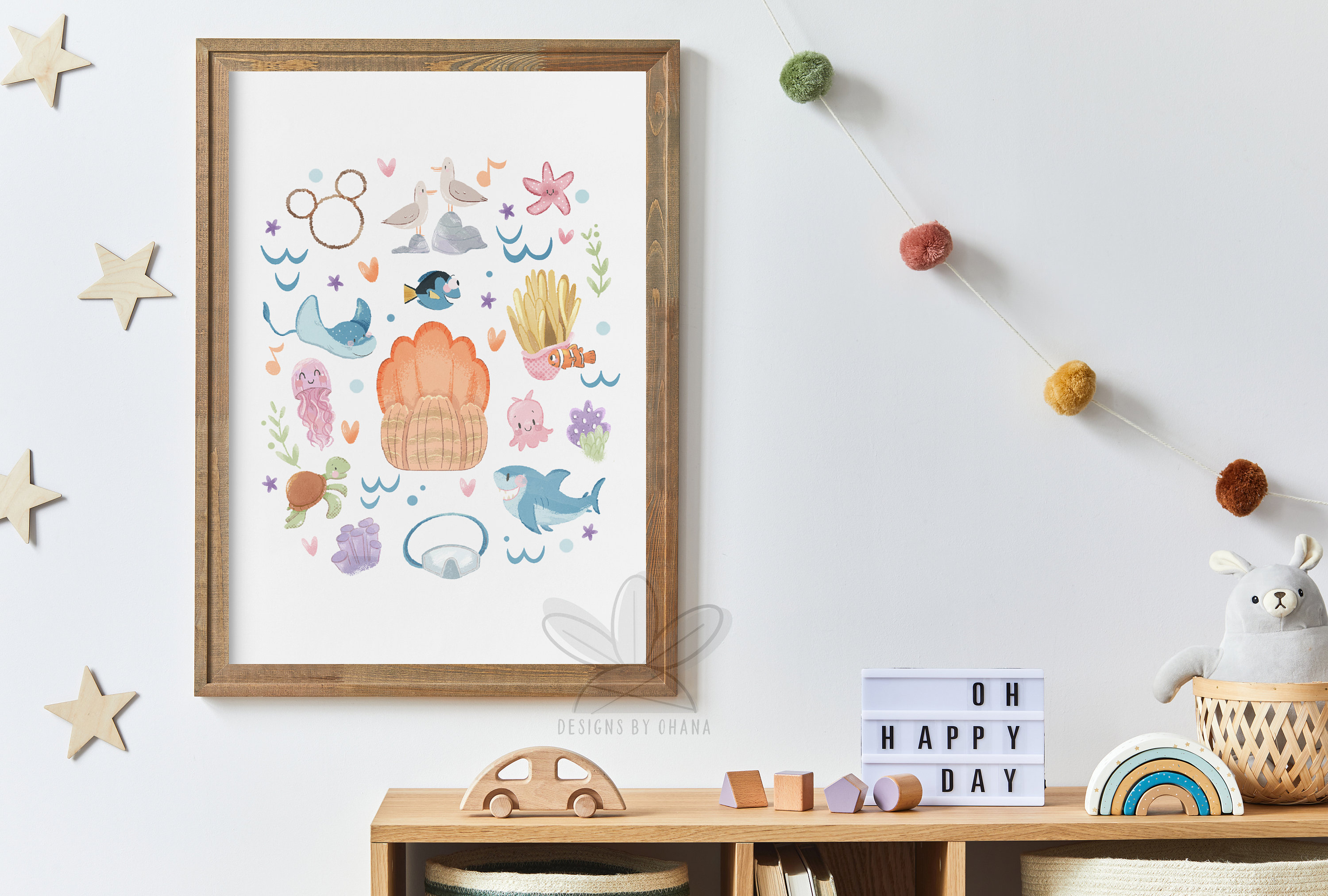 Nemo and Friends | Printable Art | Ocean Nursery Decor | Epcot Art ...