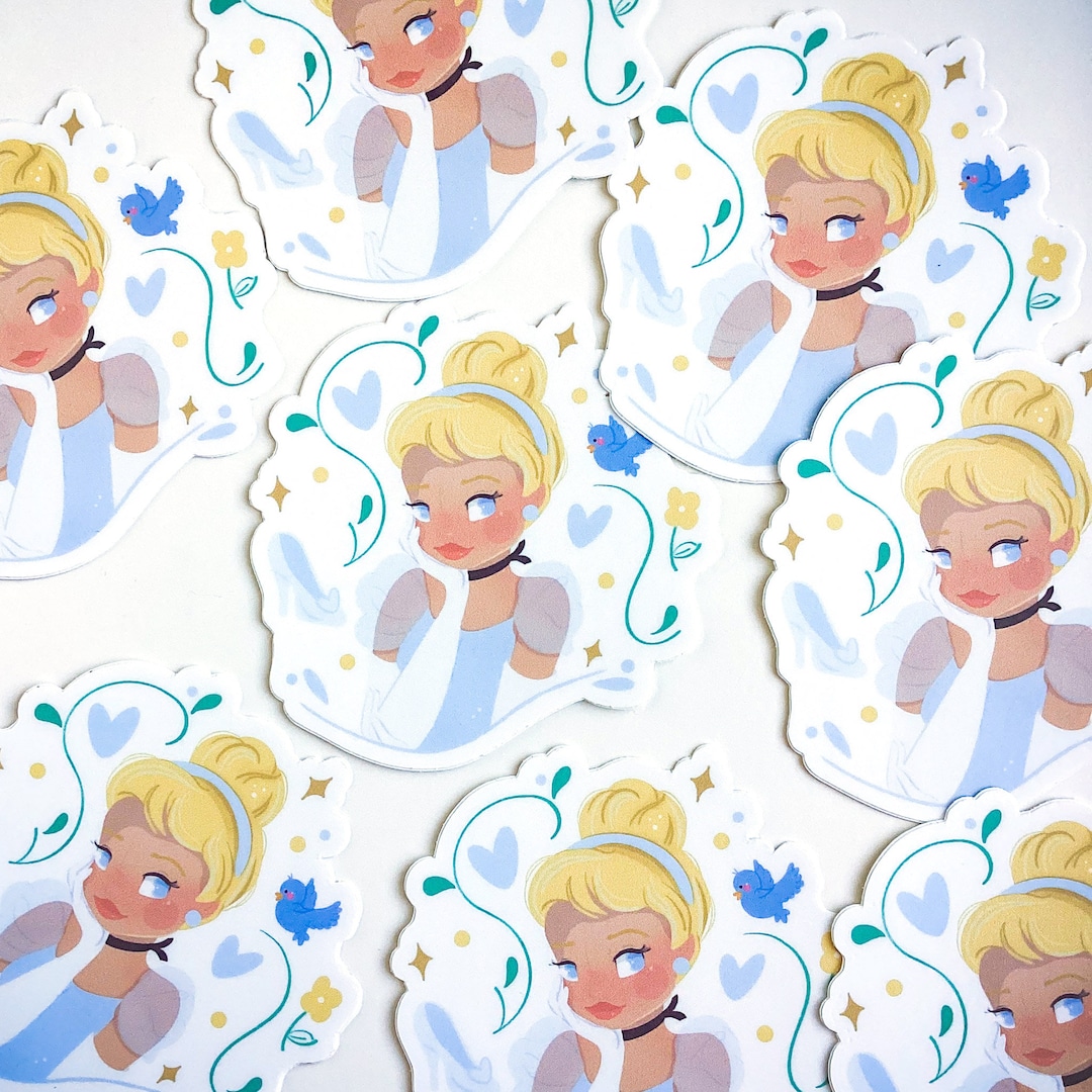 Cinderella Sticker Disney Print Disney Art Vinyl Sticker - Etsy