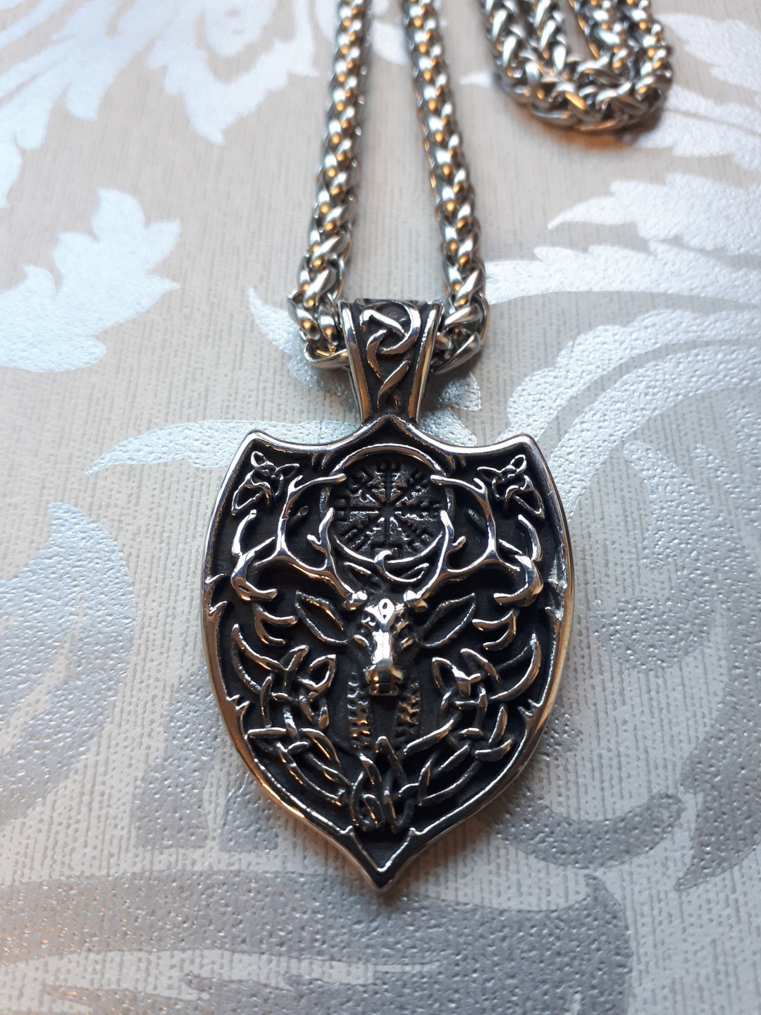 Men's Viking Stag Norse Nordic Talisman Rune Necklace - Etsy