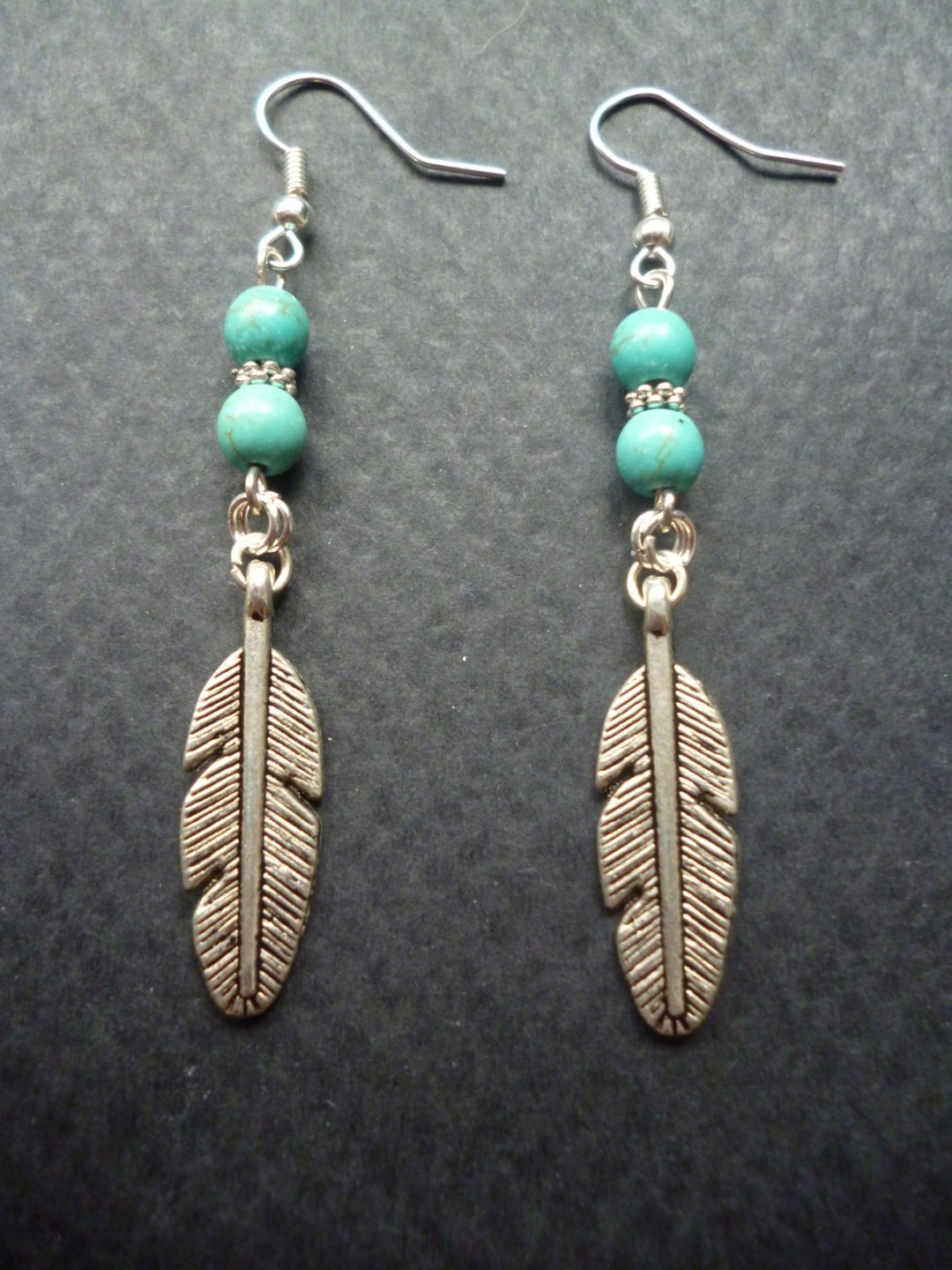 Silver Feather Earrings Boho Earrings Native American - Etsy